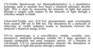 UV-Visible spectroscopy instrumental method of analysis | PDF