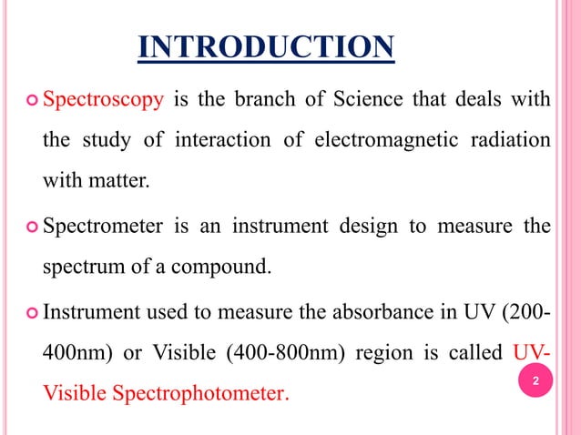 Uv visible spectroscopy-instrumentation | PPTX | Chemistry | Science