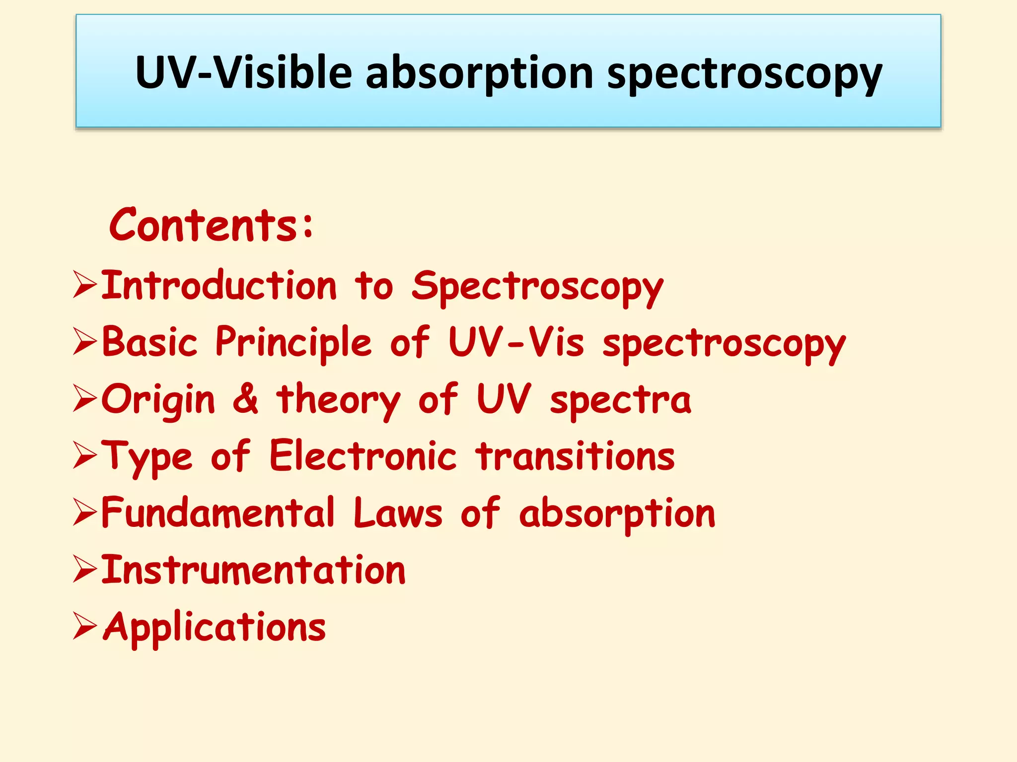Uv vis spectroscopy- part-1 | PPT