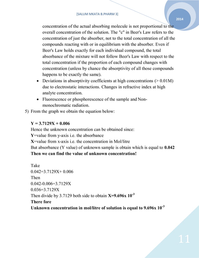 Uv vis spectroscopy practical. | PDF