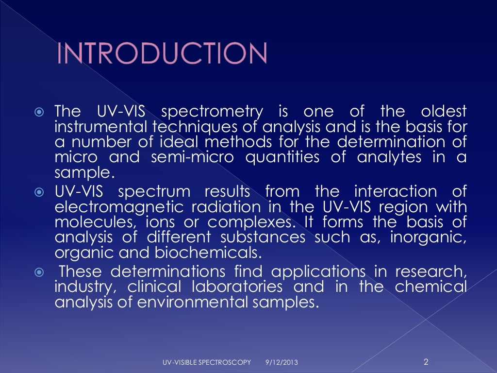 Introduction Of Uv Visible Spectrophotometry