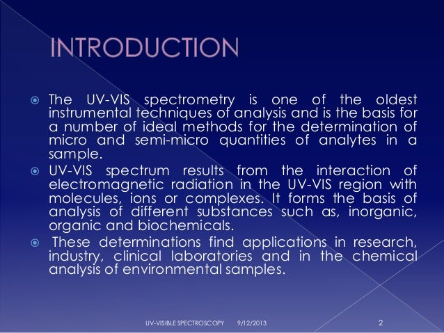 Introduction Of Uv Visible Spectrophotometry