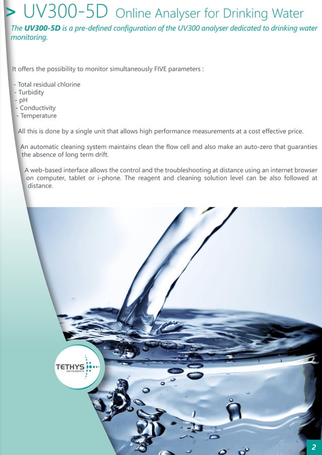 UV300-5D online analyser for drinking water-tethys datasheet | PDF