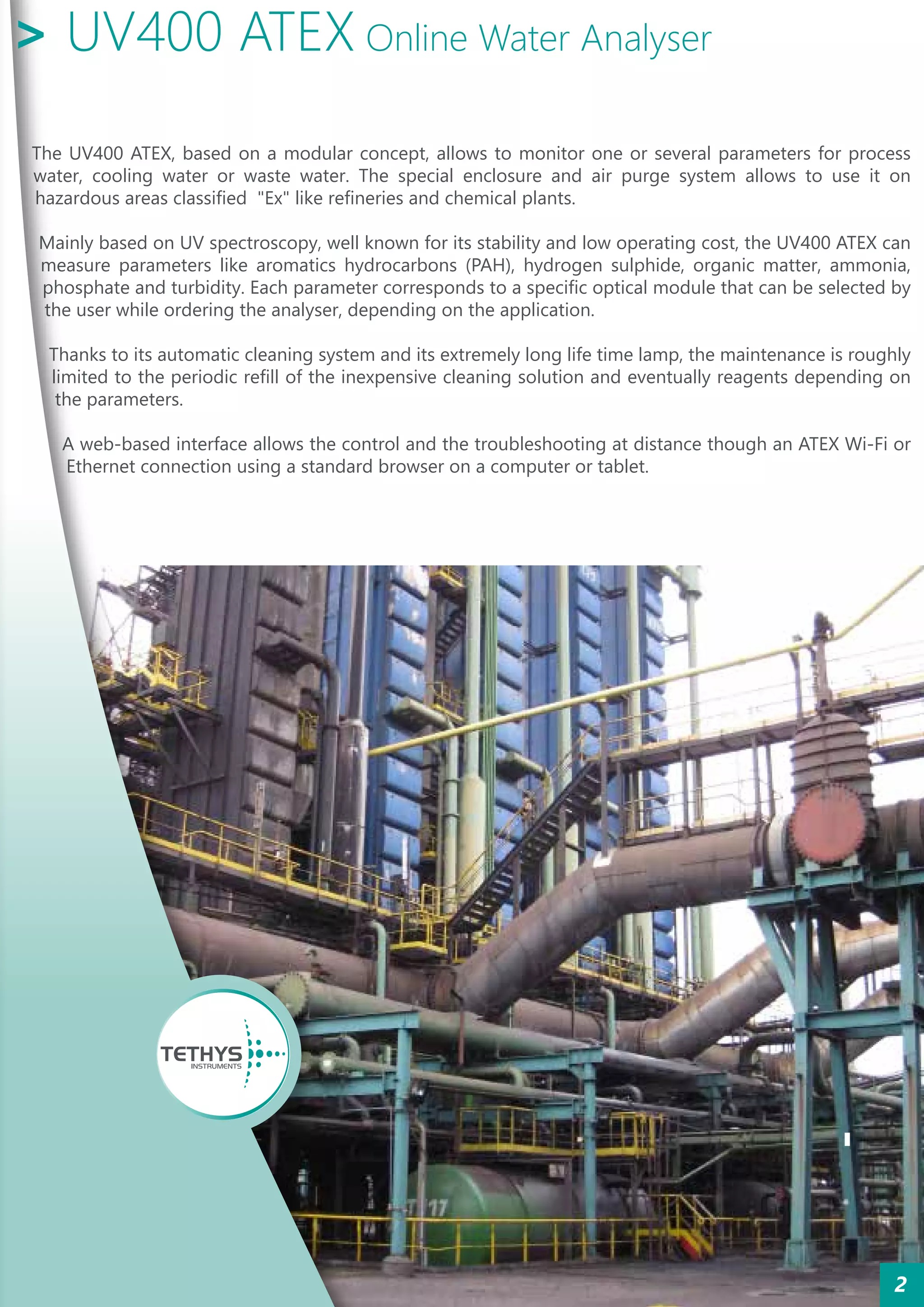 UV400-ATEX online water analyser-tethys datasheet | PDF