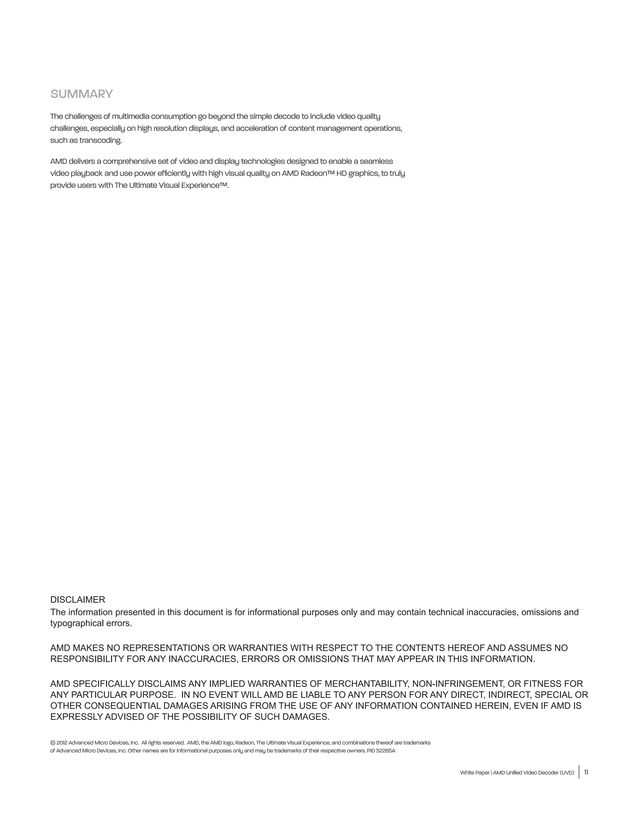 AMD Unified Video Decoder | PDF