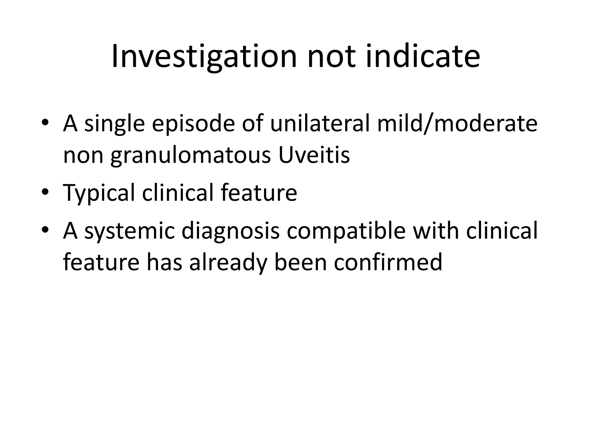 Uveitis investigations | PPTX