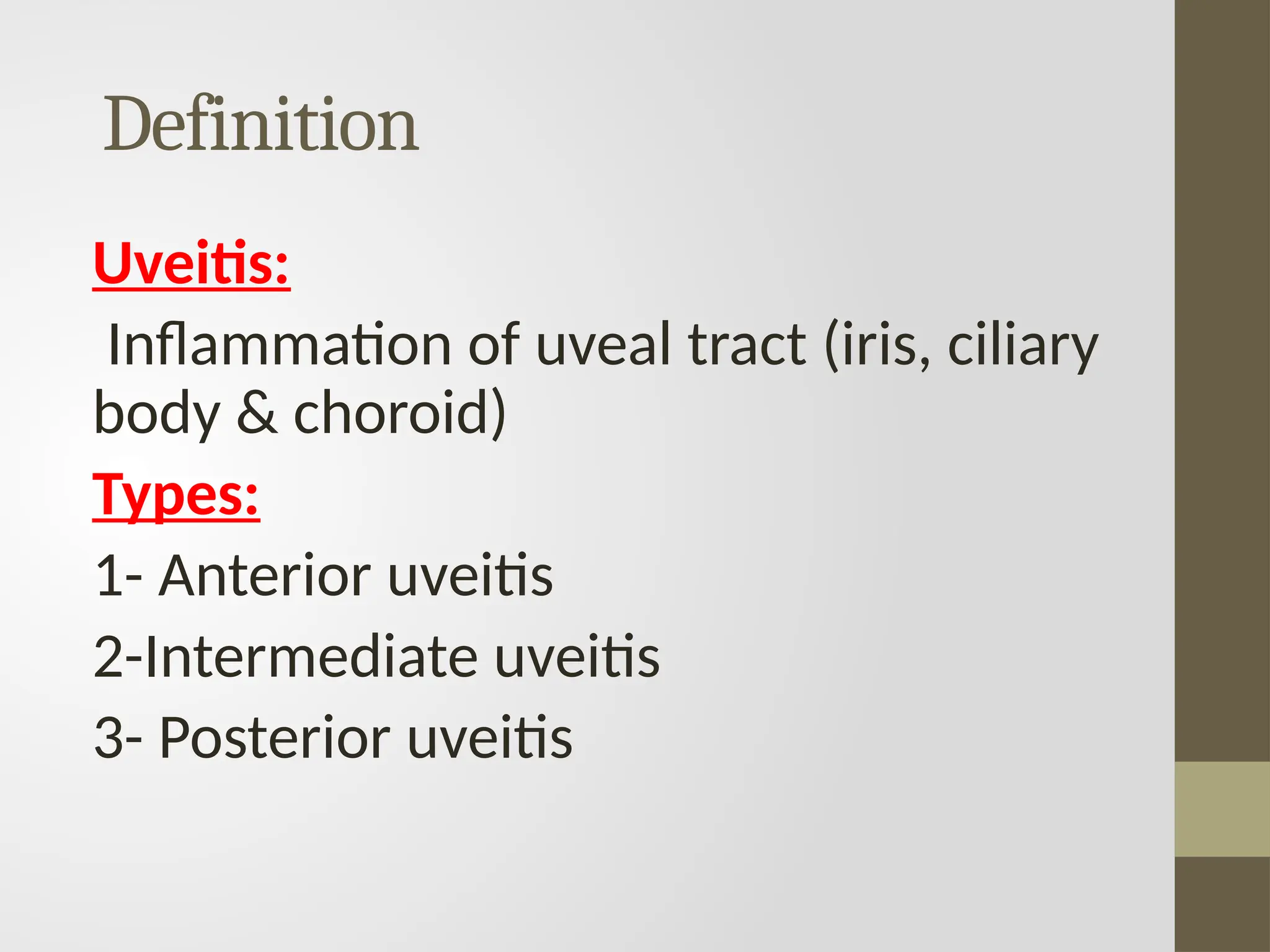 uveitis inflamación de la uvea por patologías | PPT