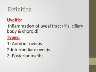 uveitis inflamación de la uvea por patologías | PPTX