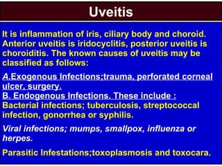 Uveitis 2lectures by dr. khaled | PPT