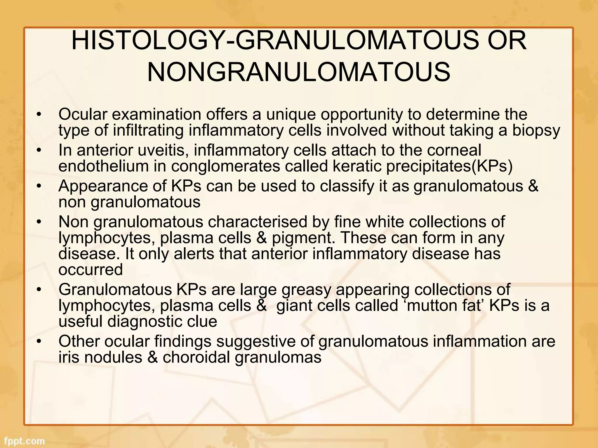 Uveitis classification & clinical features 1 | PPTX