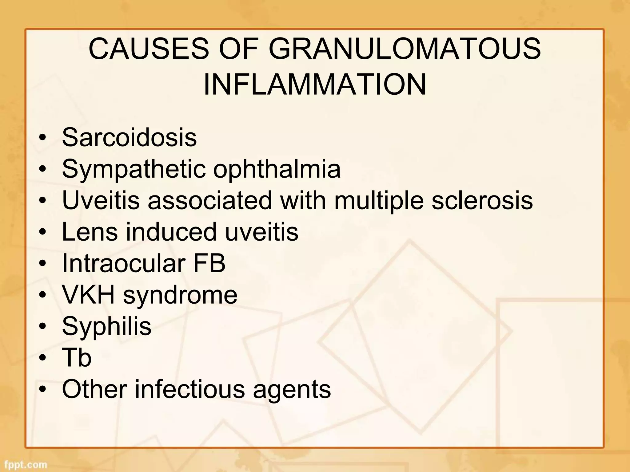 Uveitis classification & clinical features 1 | PPTX
