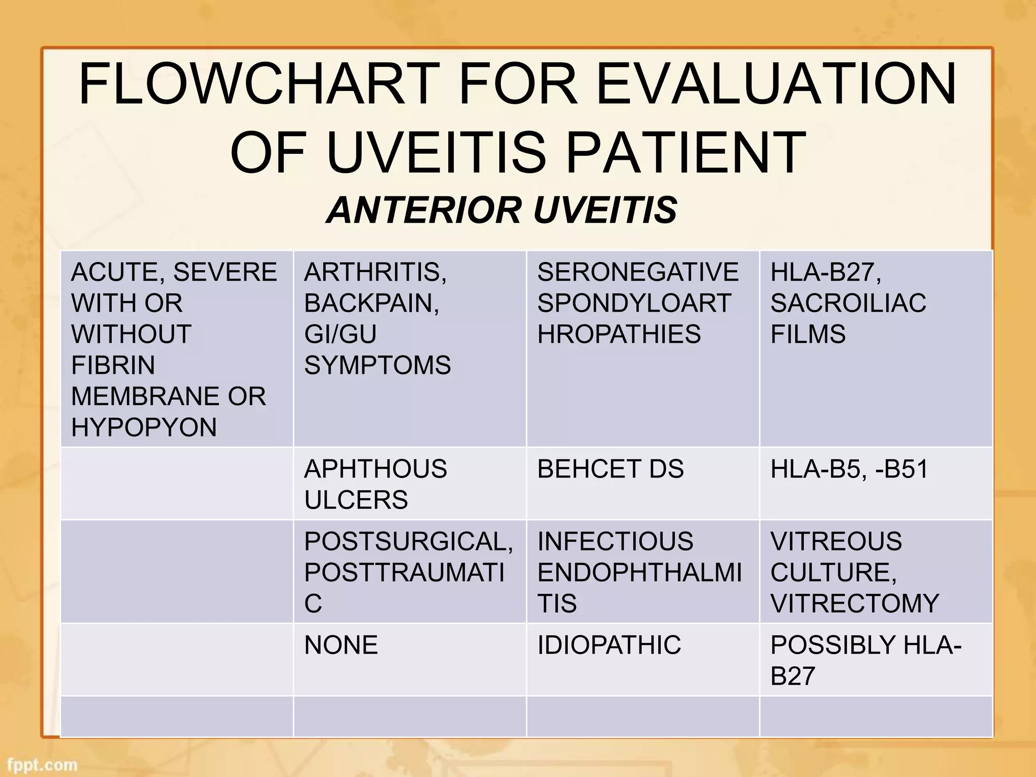 Uveitis classification & clinical features 1 | PPTX