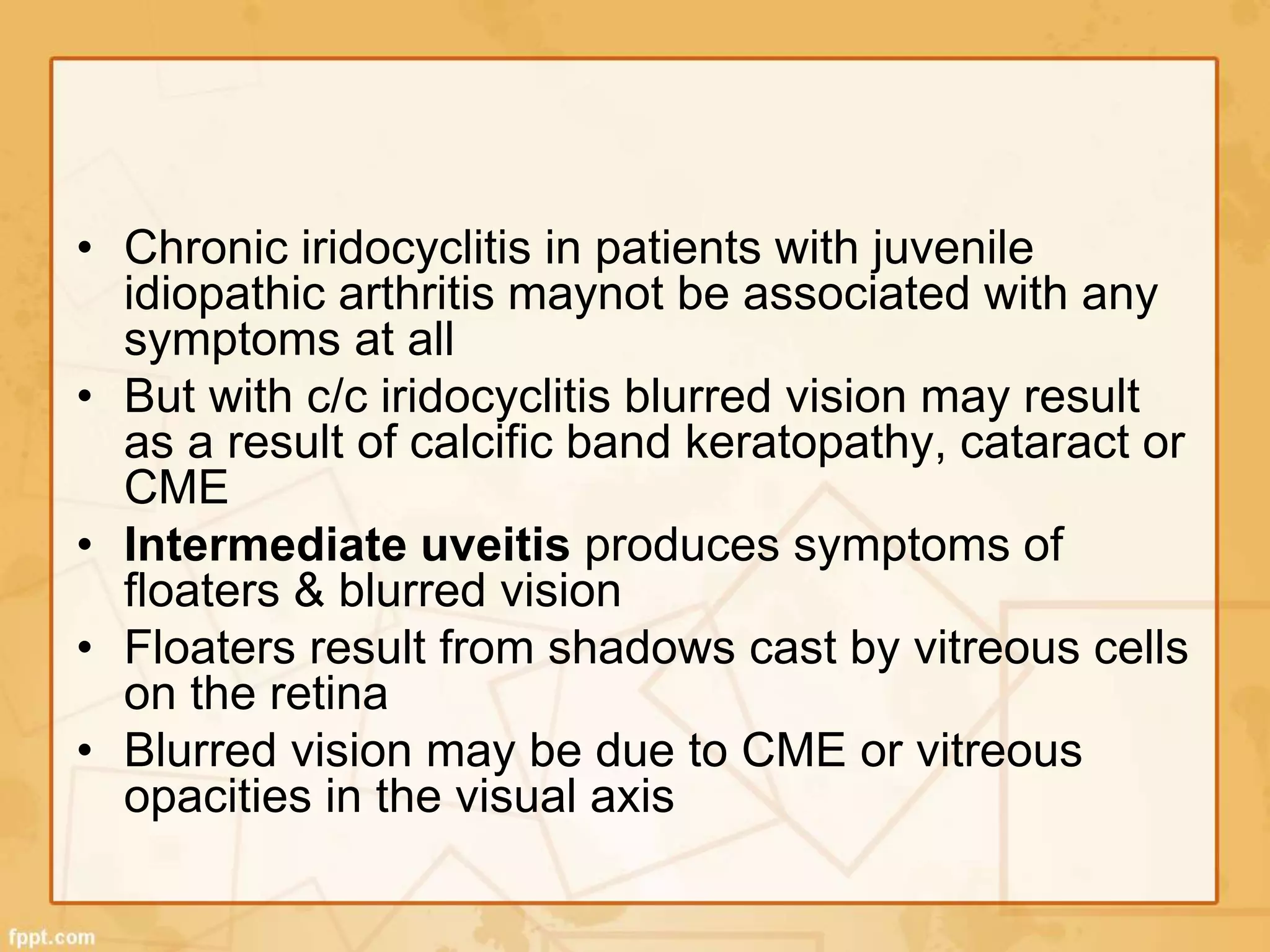 Uveitis classification & clinical features 1 | PPTX