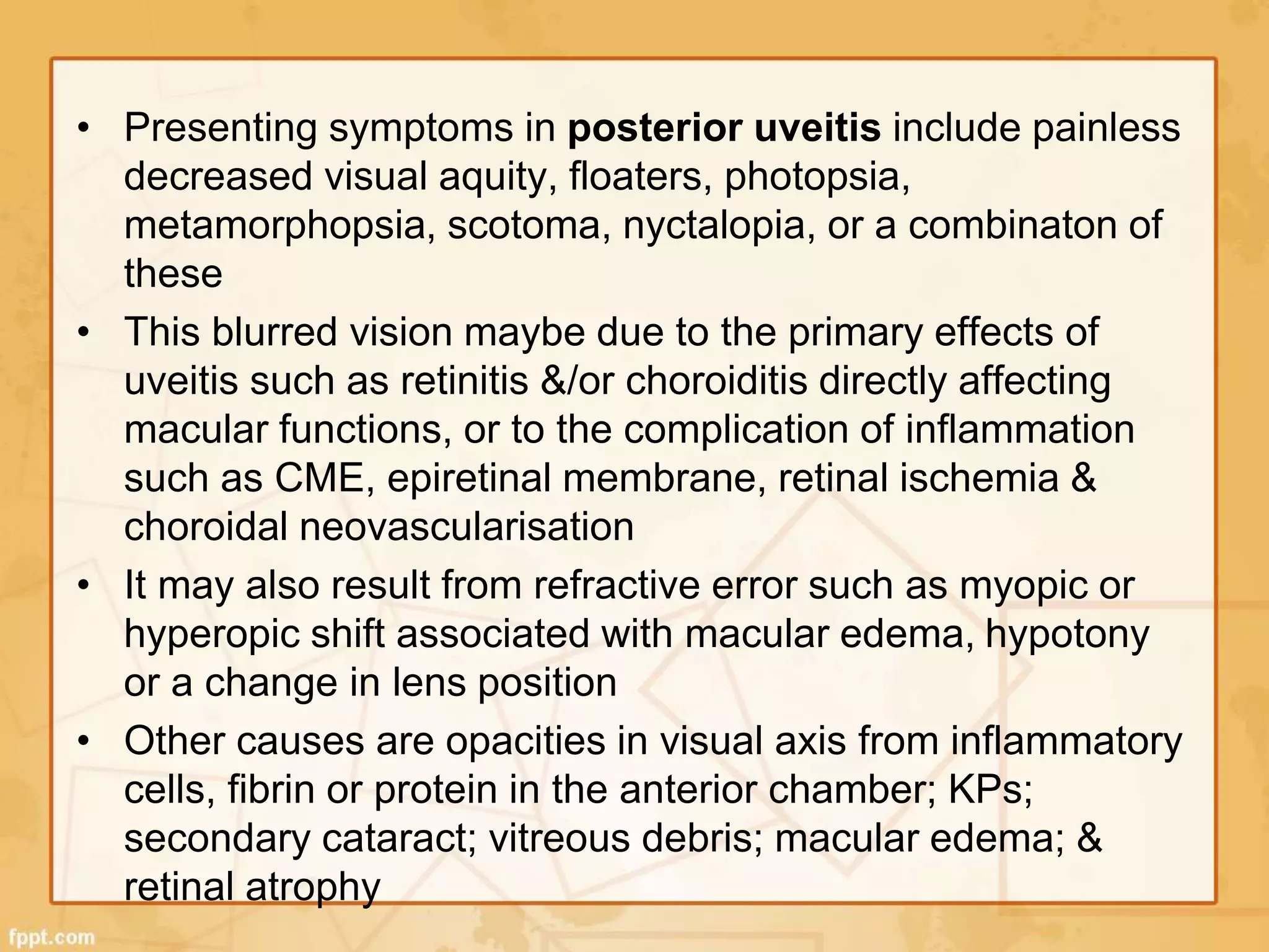 Uveitis classification & clinical features 1 | PPTX