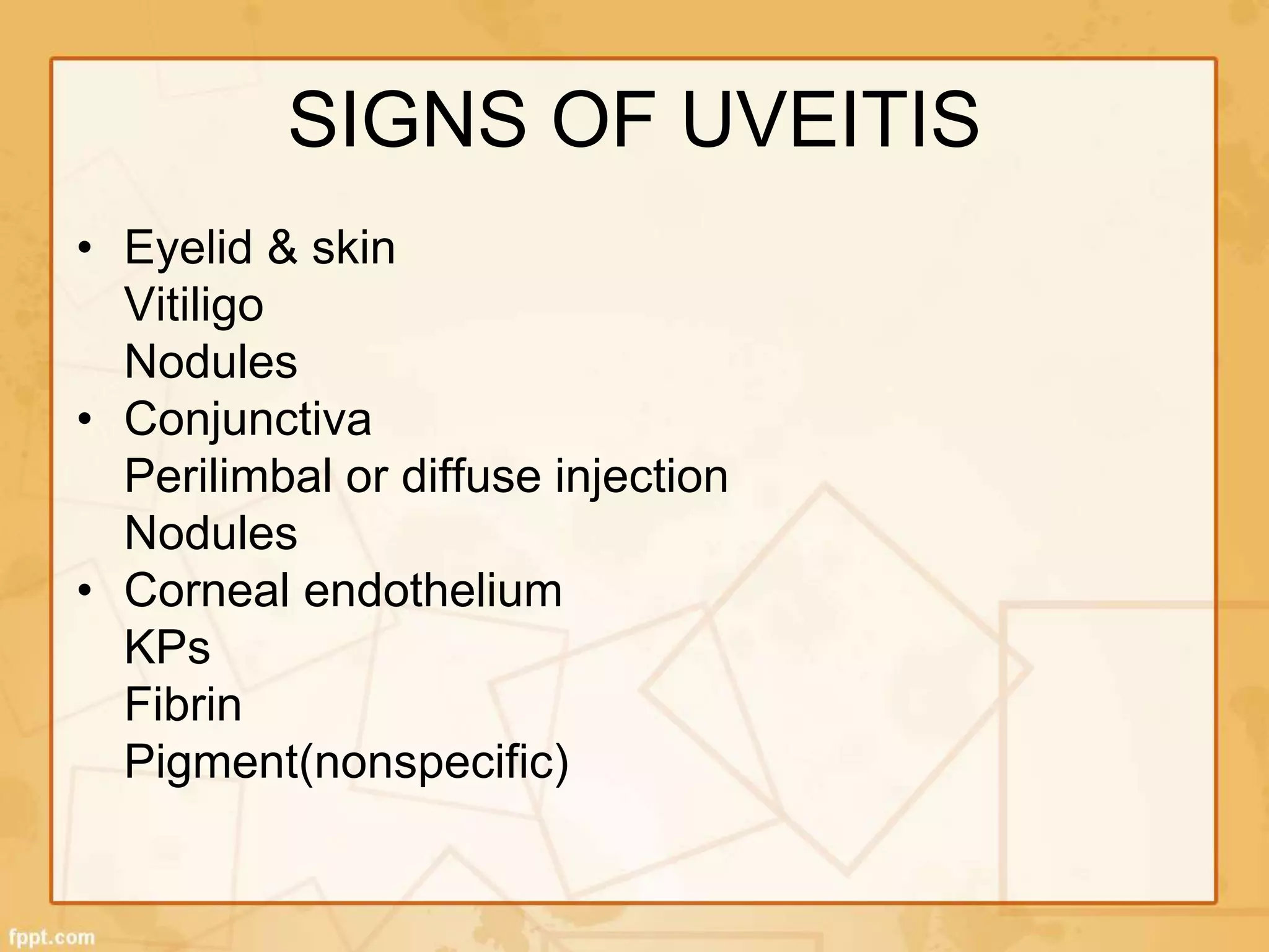 Uveitis classification & clinical features 1 | PPTX