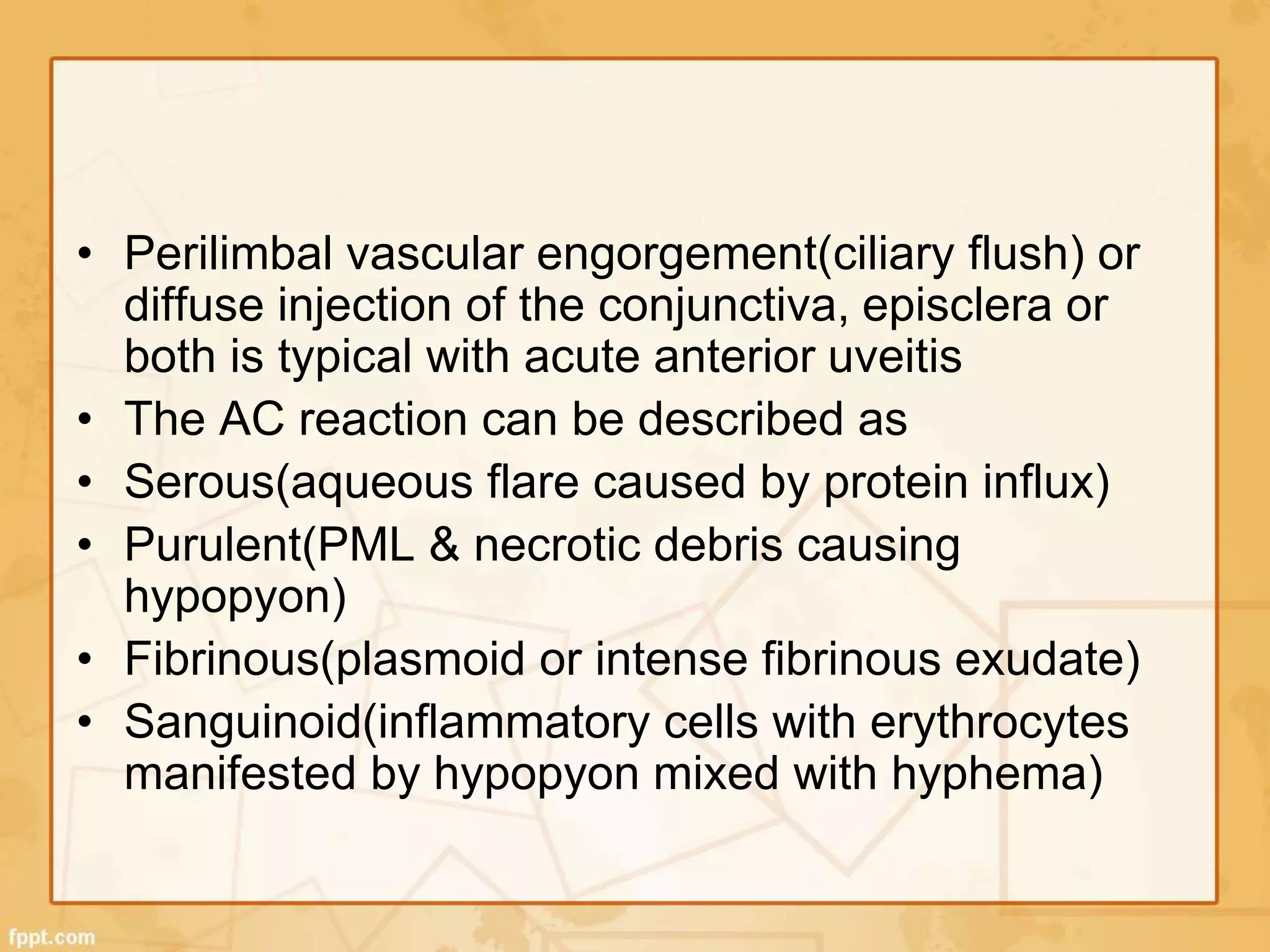 Uveitis classification & clinical features 1 | PPTX