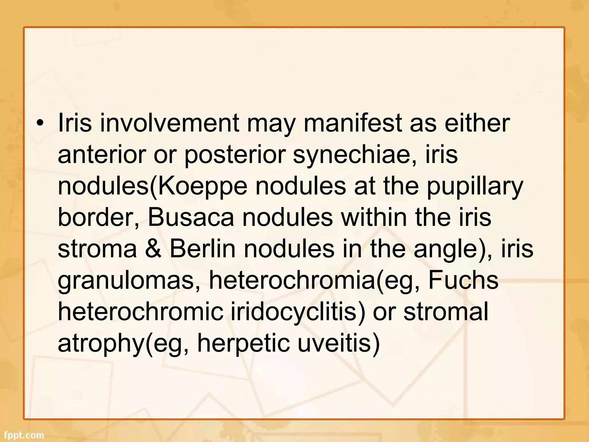 Uveitis classification & clinical features 1 | PPTX