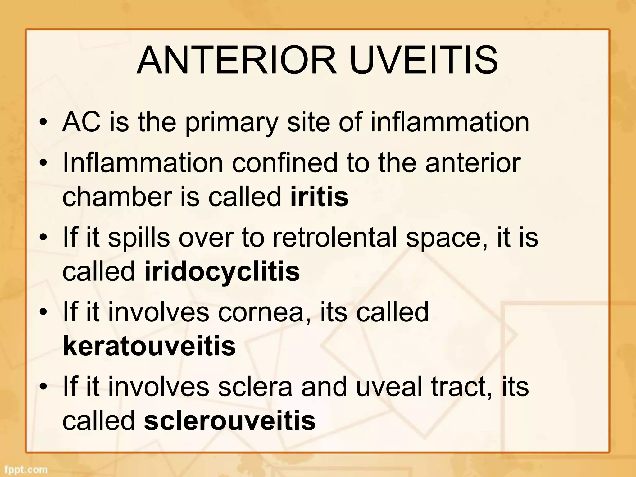 Uveitis classification & clinical features 1 | PPTX