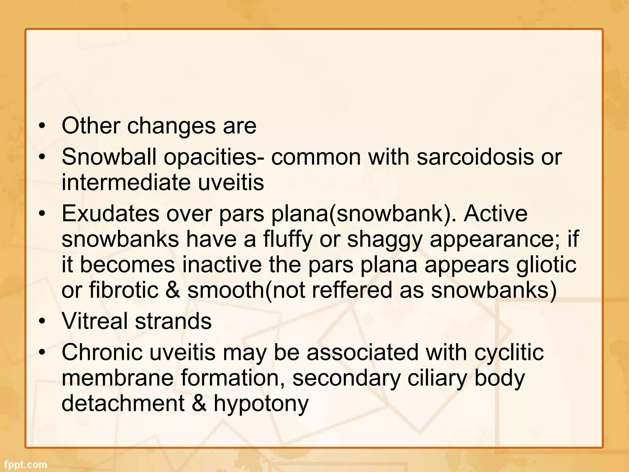 Uveitis classification & clinical features 1 | PPTX