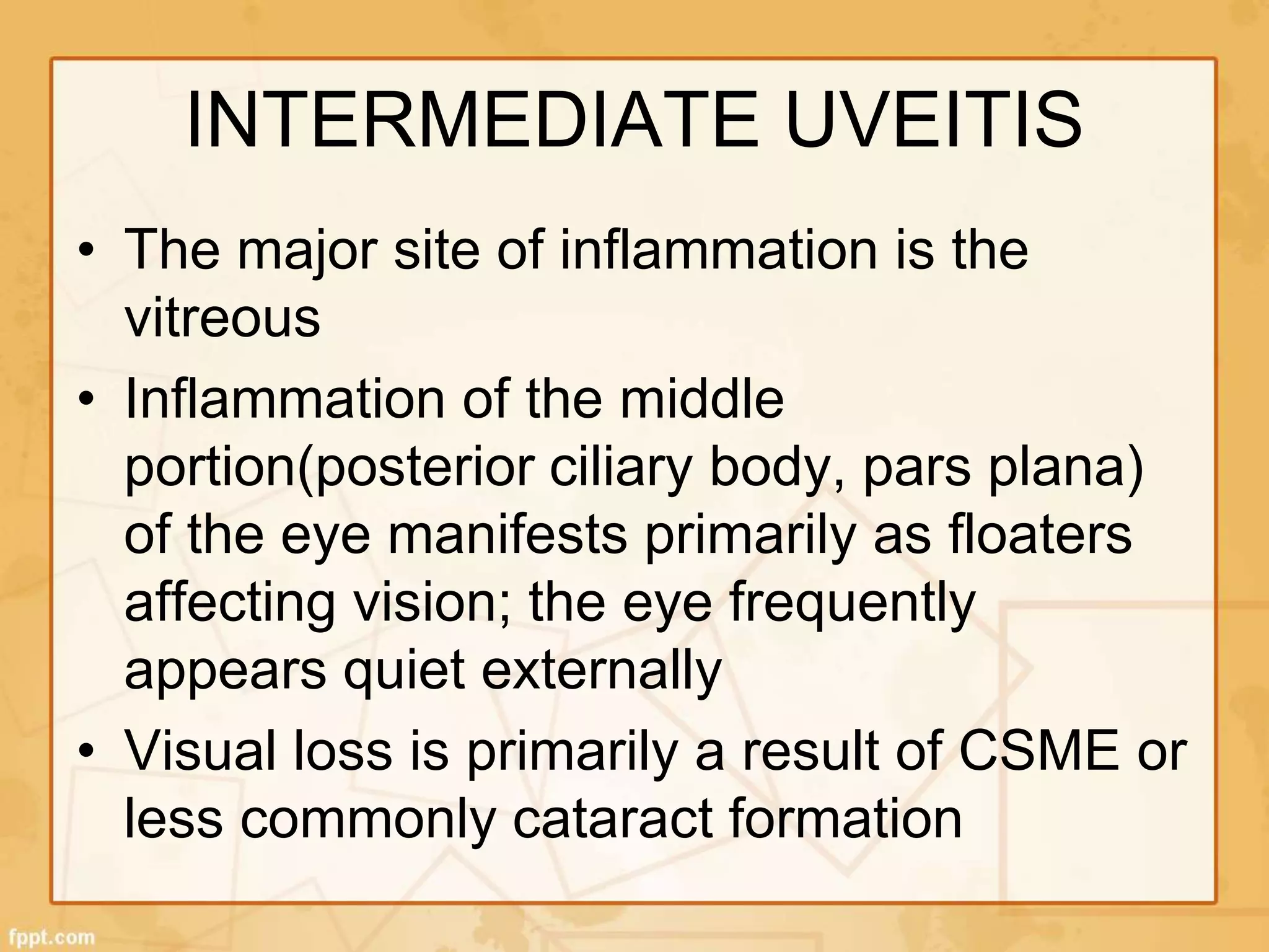 Uveitis classification & clinical features 1 | PPTX