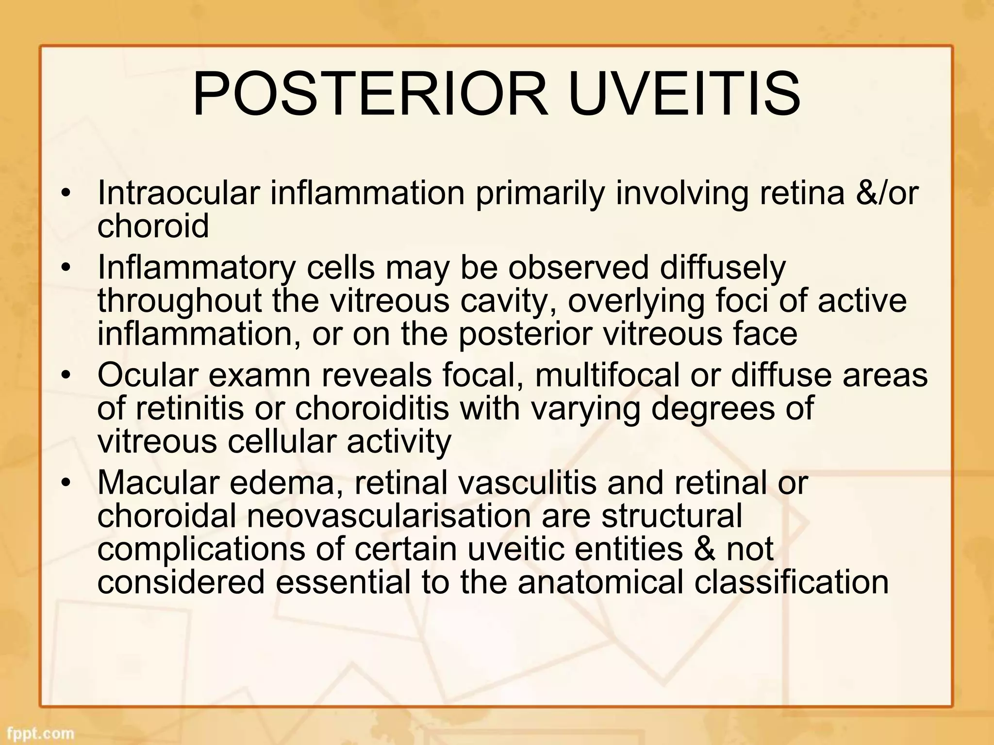 Uveitis classification & clinical features 1 | PPTX