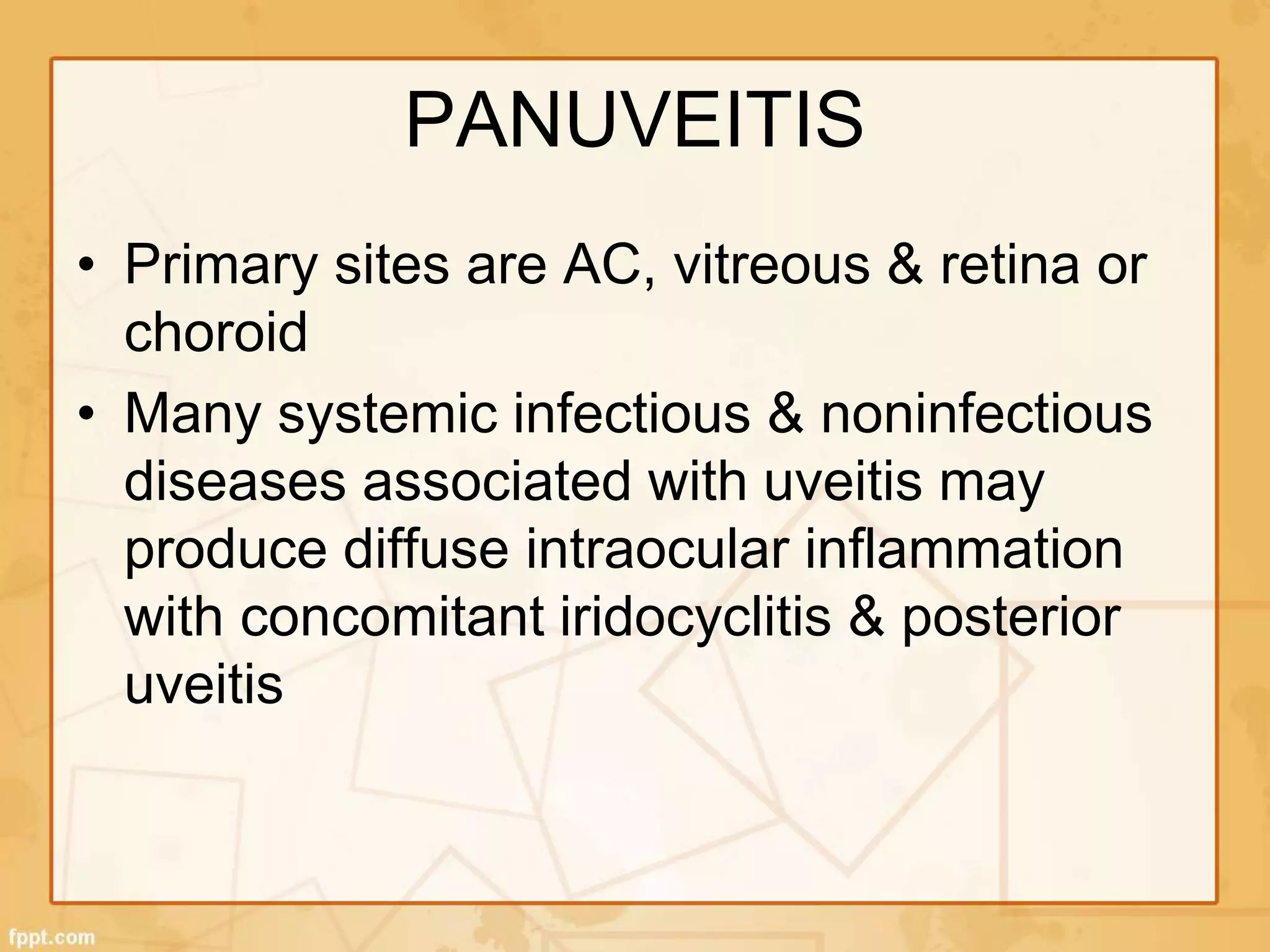 Uveitis classification & clinical features 1 | PPTX