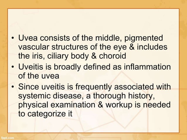Uveitis classification & clinical features 1 | PPTX