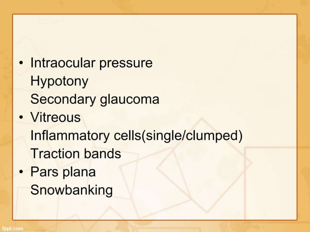 Uveitis classification & clinical features 1 | PPTX