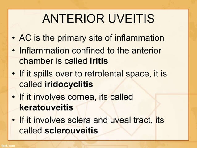 Uveitis classification & clinical features 1 | PPTX