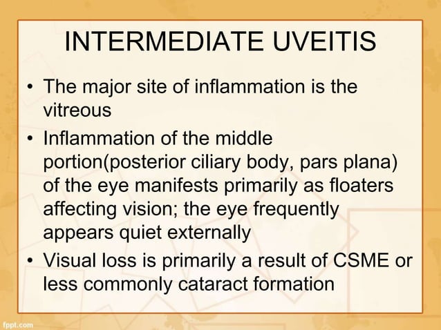 Uveitis classification & clinical features 1 | PPTX