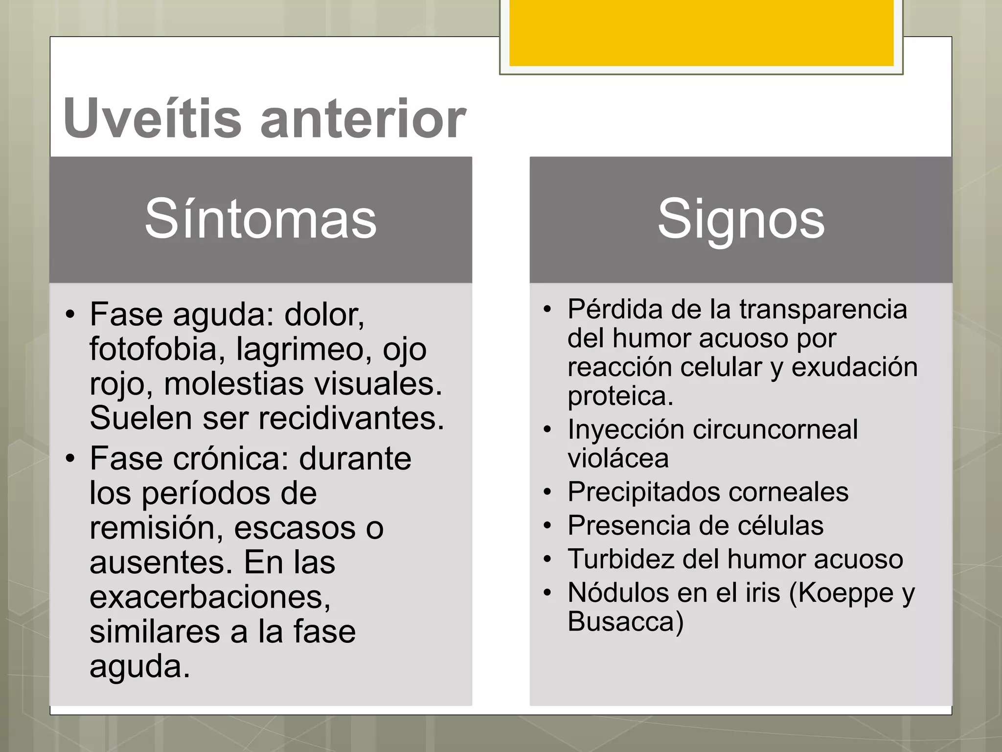Uveitis oftalmologia | PPTX