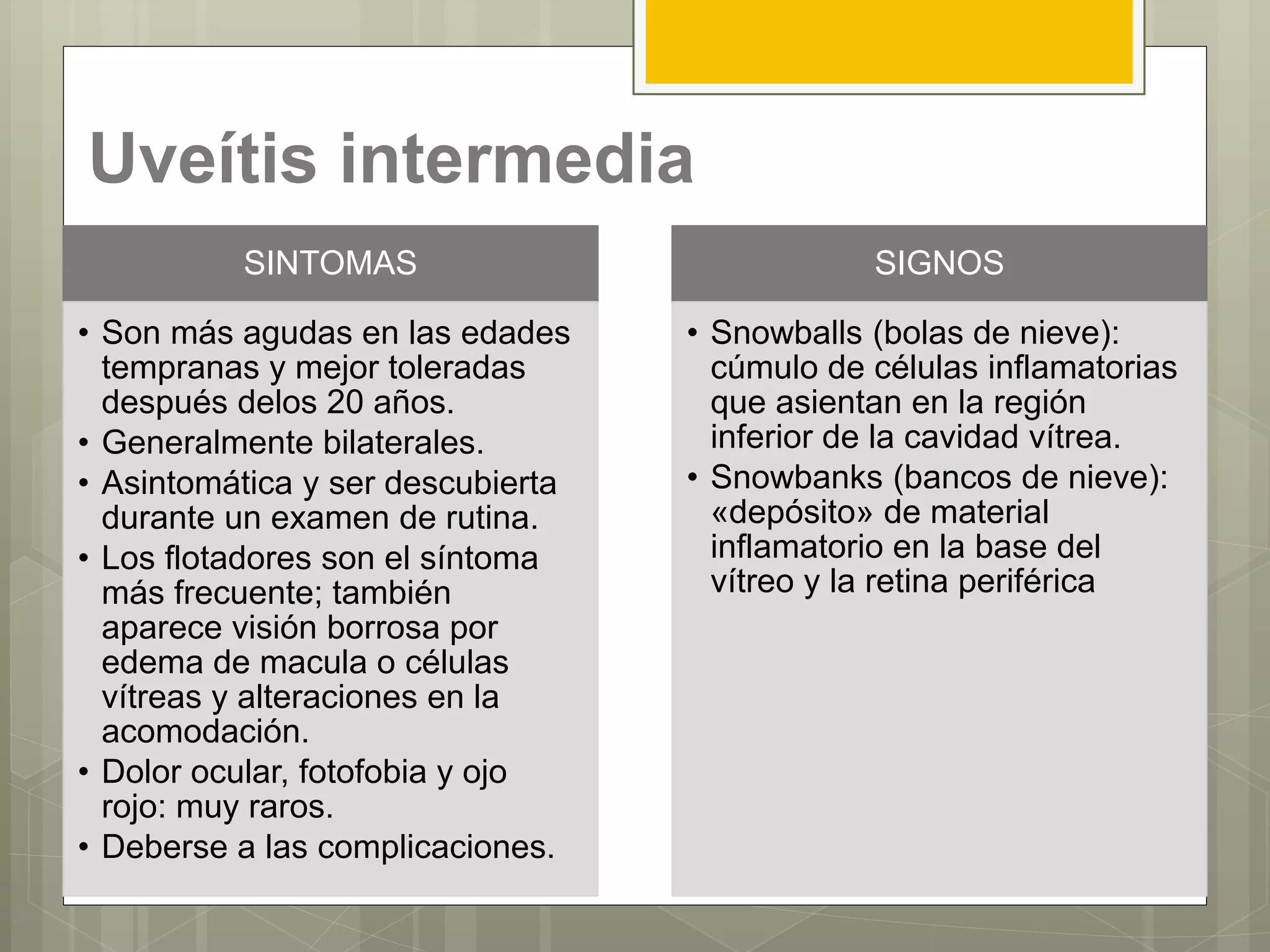Uveitis oftalmologia | PPTX