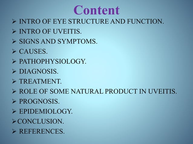 Uveitis ppt | PPTX | Eye and Vision Conditions | Diseases and Conditions