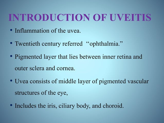 Uveitis ppt | PPTX | Eye and Vision Conditions | Diseases and Conditions