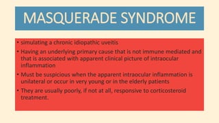 Uveitis quiz (masquerade syndrome) | PPTX