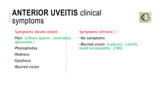 Uveitits classifications and Approach | PPTX