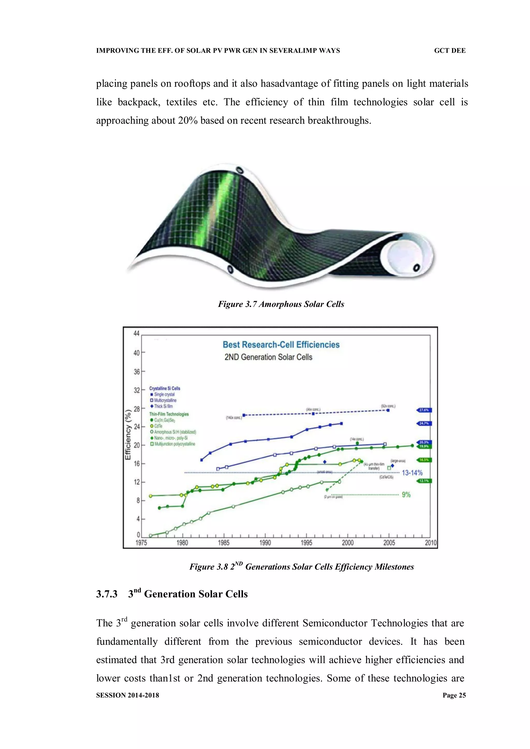 Report on the IMPROVING THE EFFICIENCY OF SOLAR PHOTOVOLTAIC POWER ...
