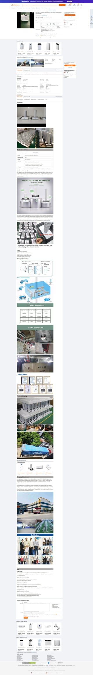 Uvgi Fresh Air Ventilation Pipe Disinfect Air Office Sanitizer Ionizer ...