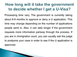 U VISA ISSUES (Victims of Criminal Activity) | PPT