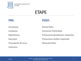Implementarea sistemului integrat de biblioteca Koha | PPT