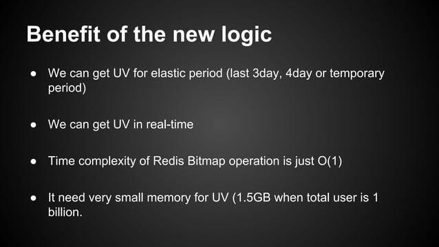 UV logic using redis bitmap | PPT