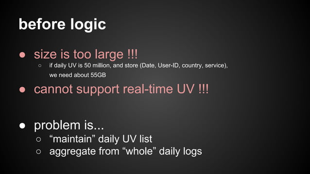 UV logic using redis bitmap | PPT