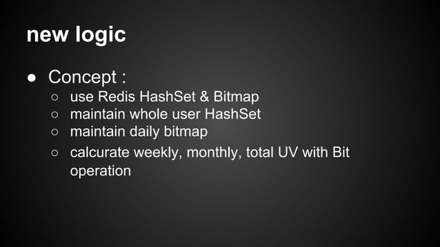 UV logic using redis bitmap | PPT