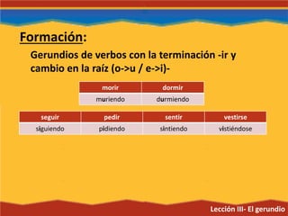 Unidad I- Lección 3- El gerundio | PPTX
