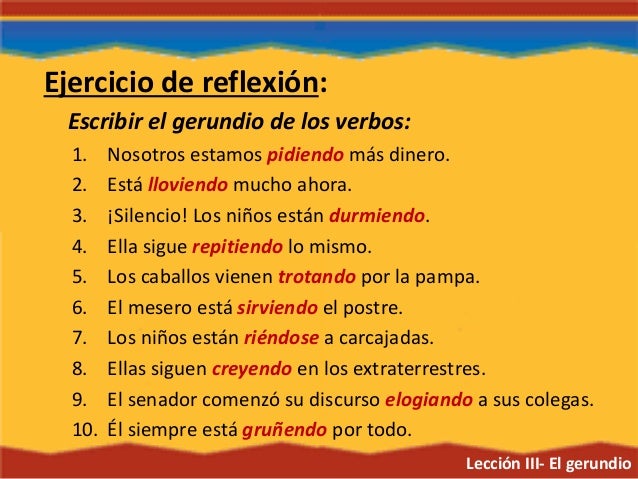 Unidad I- Lección 3- El gerundio