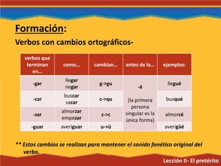 Unidad II- Lección 2- El pretérito | PPTX