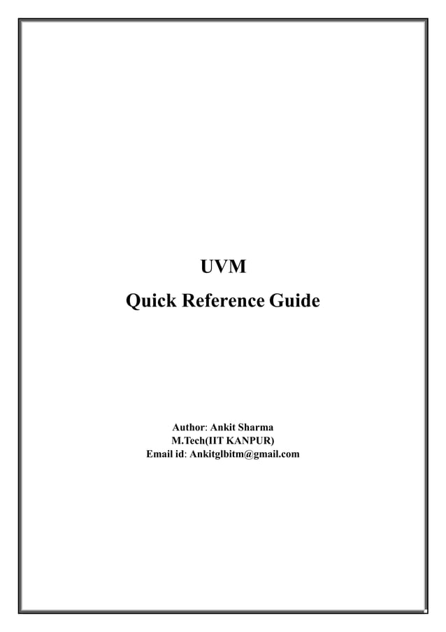 UVM REF GUIDE (1).pdf | Computer Software and Applications | Computing
