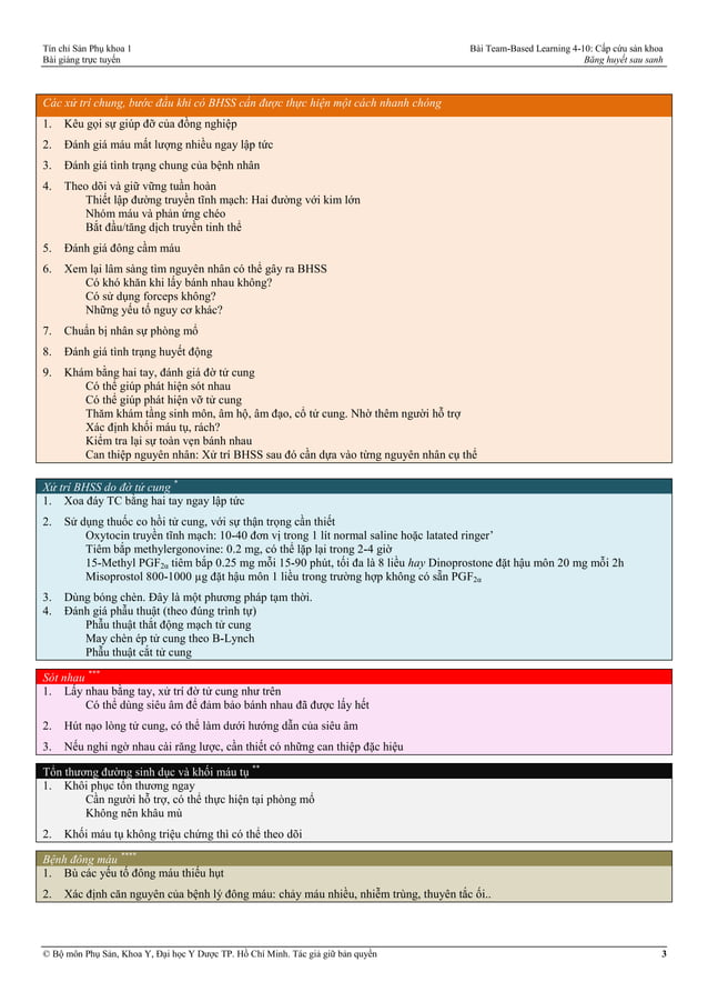 BĂNG HUYẾT SAU SINH | PDF