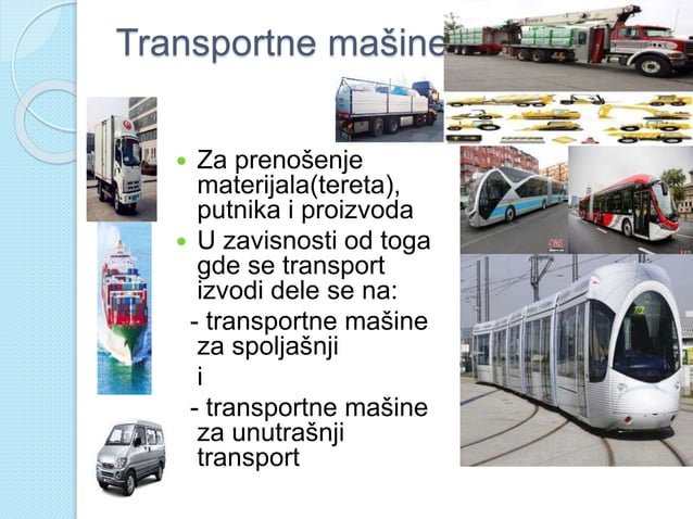 Uvod u transportne mašine | PPTX