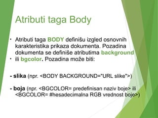 Uvod u html - osnovna škola | PPT